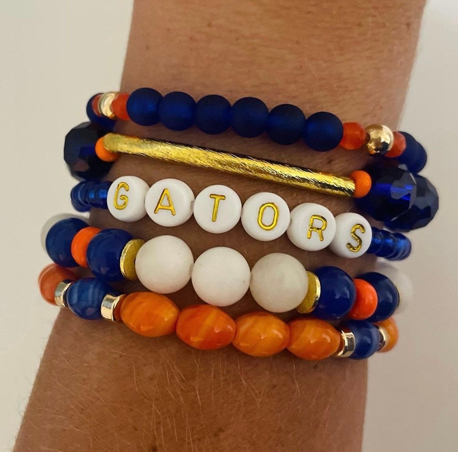Florida Gator UF Beaded Stacking Bracelet Set- Personalized Gift ...