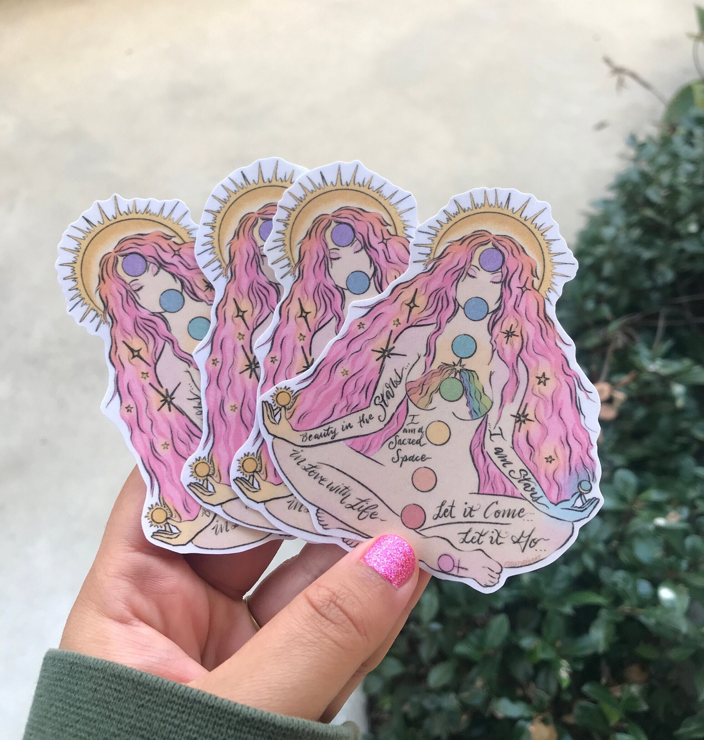 Chakra Goddess Affirmation Sticker Handmade and Hand-cut - Etsy