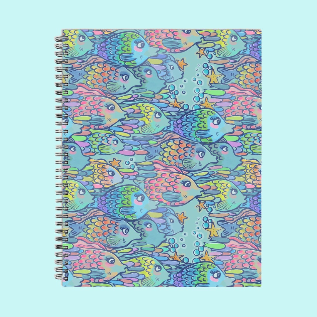 Hardcover Bullet Journal big Lipped Fish Spiral Notebook 8.5 X 11 Size ...