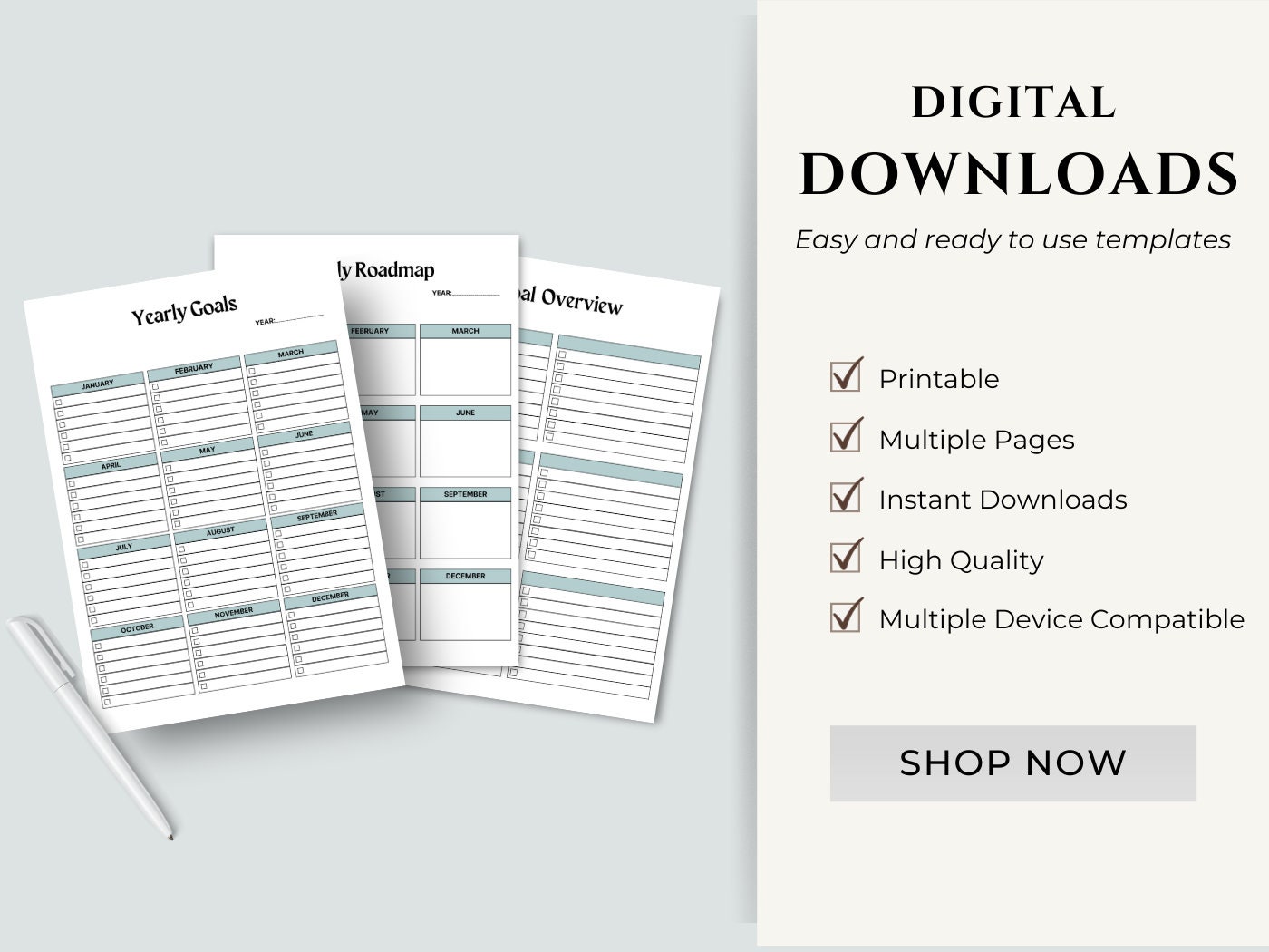 Printable 2024 Goal Planner, Goal Planner BUNDLE, 2024 Goals Tracker ...