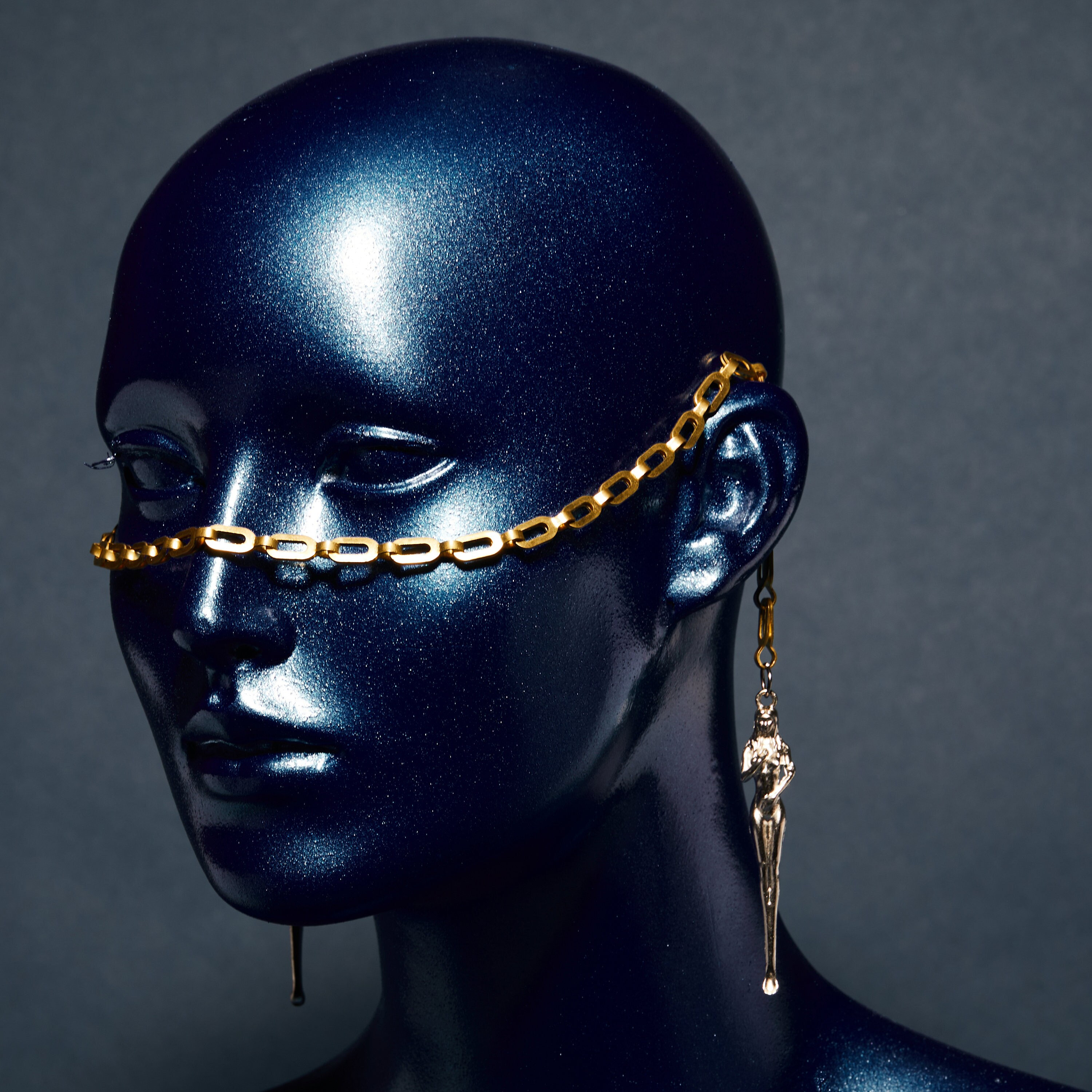 Brass Face Chain, Face Chain, Silver Face Chain, Burning Man, Face ...