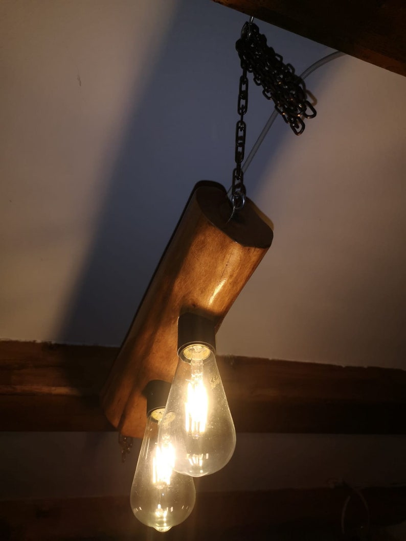 Handmade, Rustic, Wooden Ceiling Lamp - Etsy