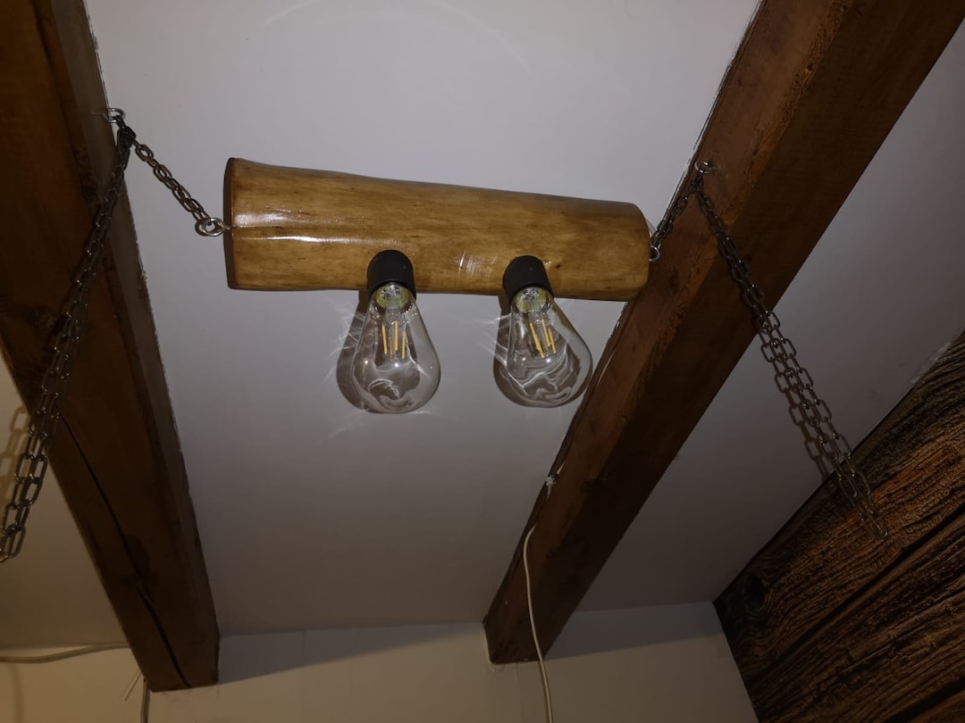 Handmade, Rustic, Wooden Ceiling Lamp - Etsy