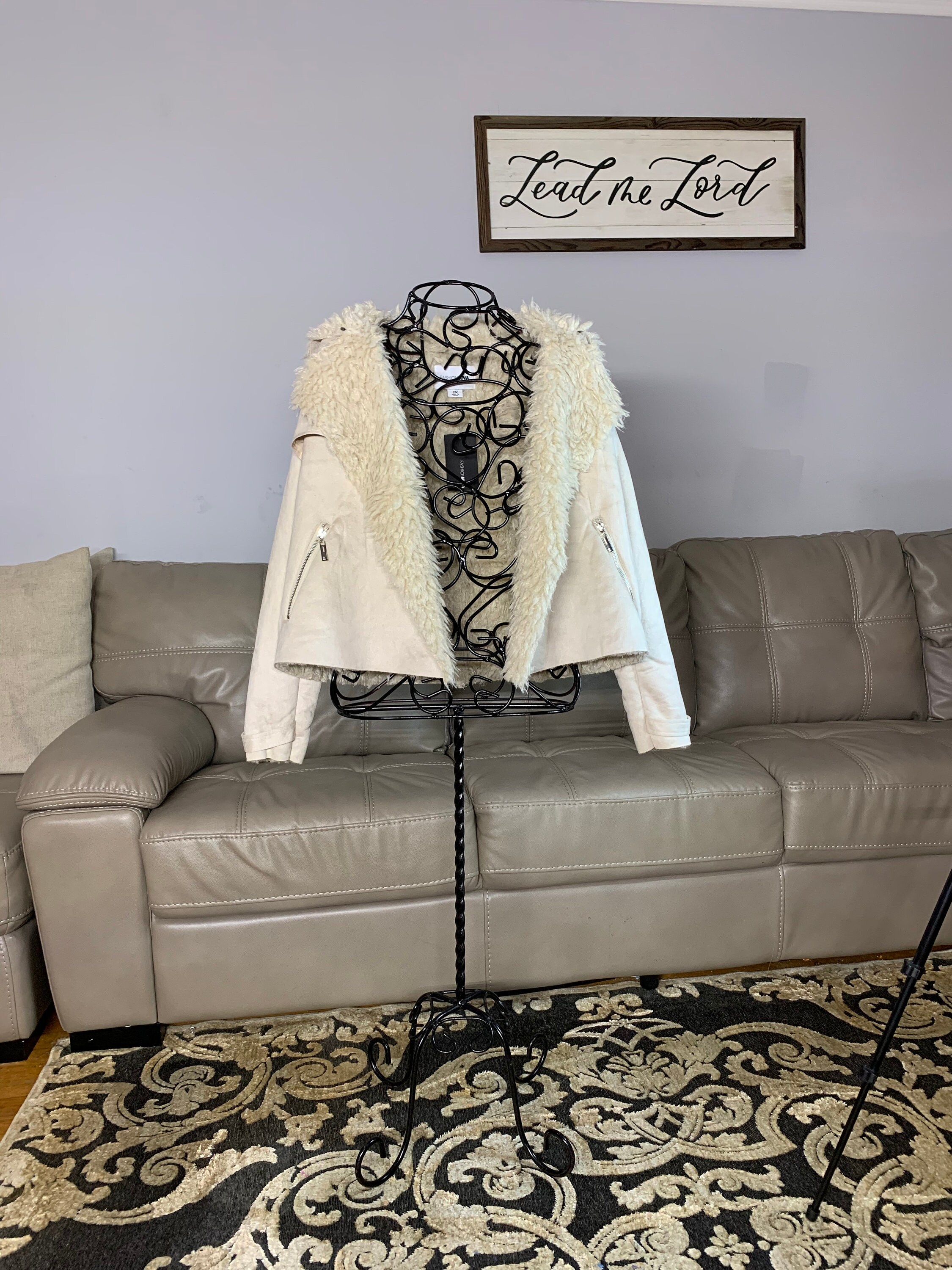 PLUS SIZE Ivory Suede Sheep Wool Lined Fur Coat - Etsy