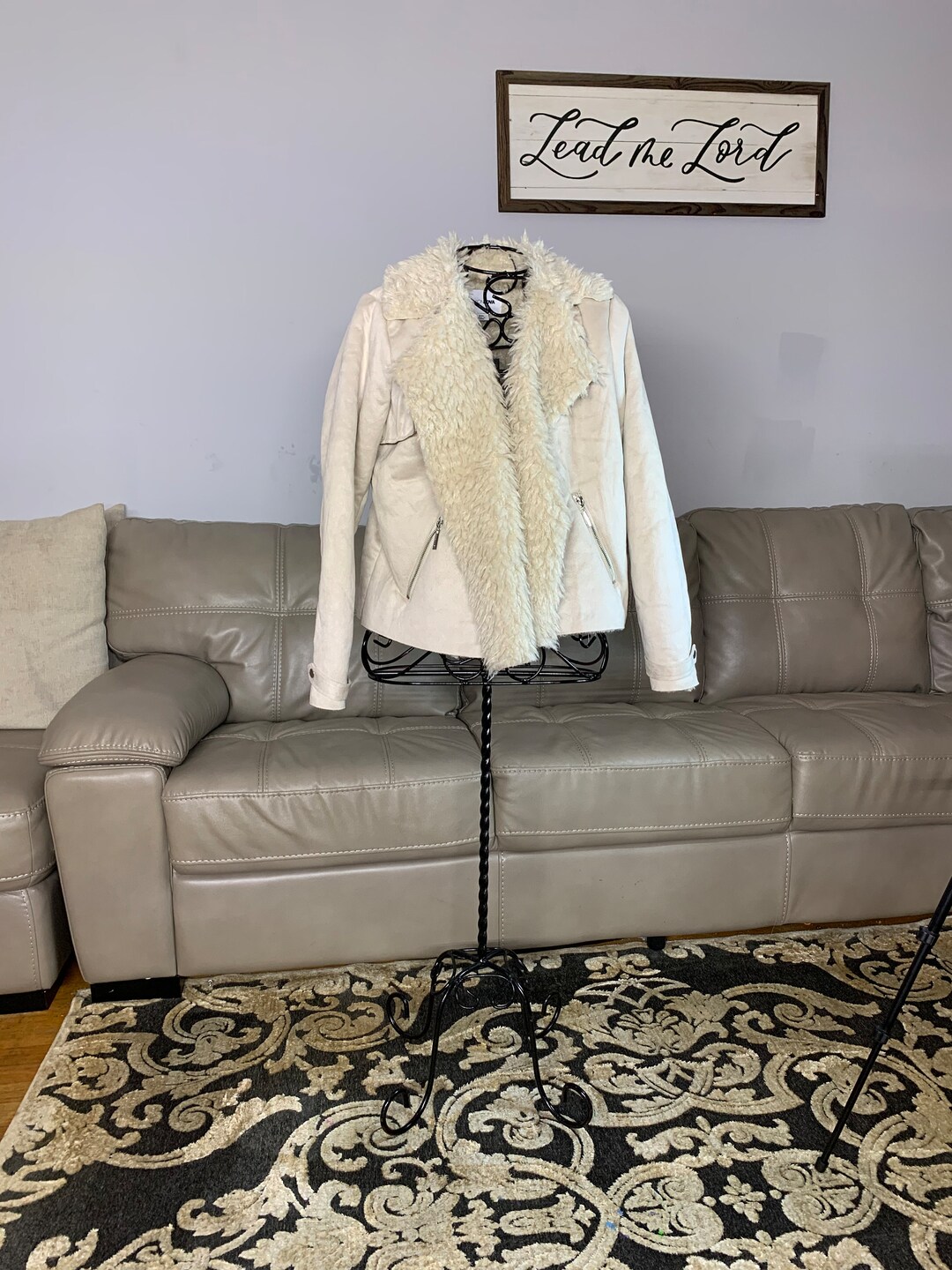 PLUS SIZE Ivory Suede Sheep Wool Lined Fur Coat - Etsy