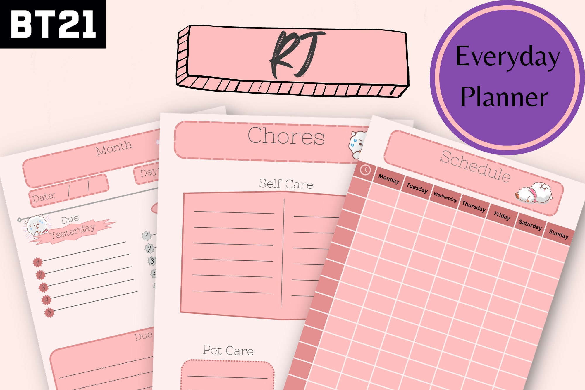 RJ Planner BT21 Character Themes - Etsy