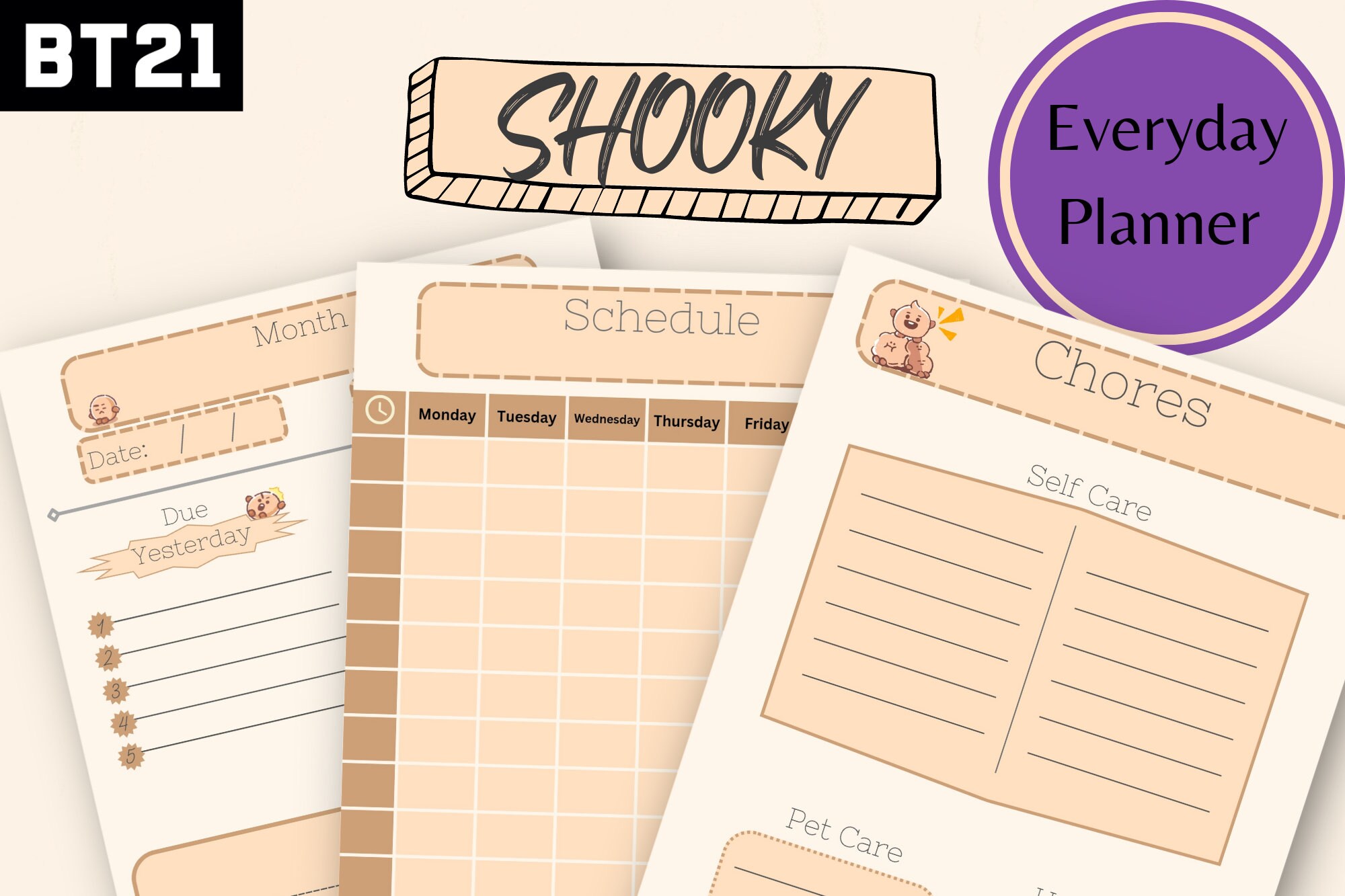 Shooky Planner BT21 Character Themes - Etsy