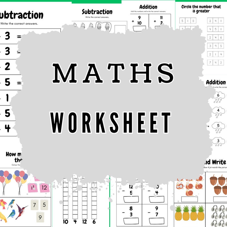 Math Worksheets Printable Instant Download Addition Subtraction - Etsy