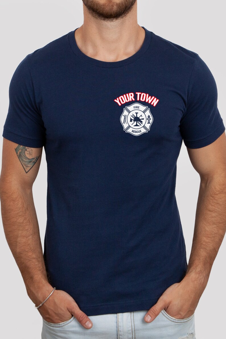 Fire Fighter Custom Tshirt Fire Department Shirt Department Custom Town ...