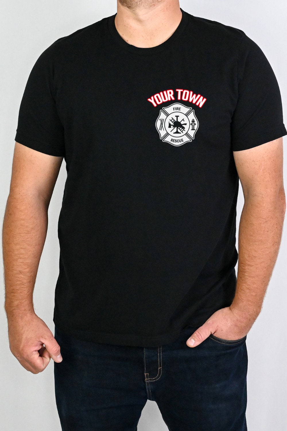 Fire Fighter Custom Tshirt Fire Department Shirt Department Custom Town ...