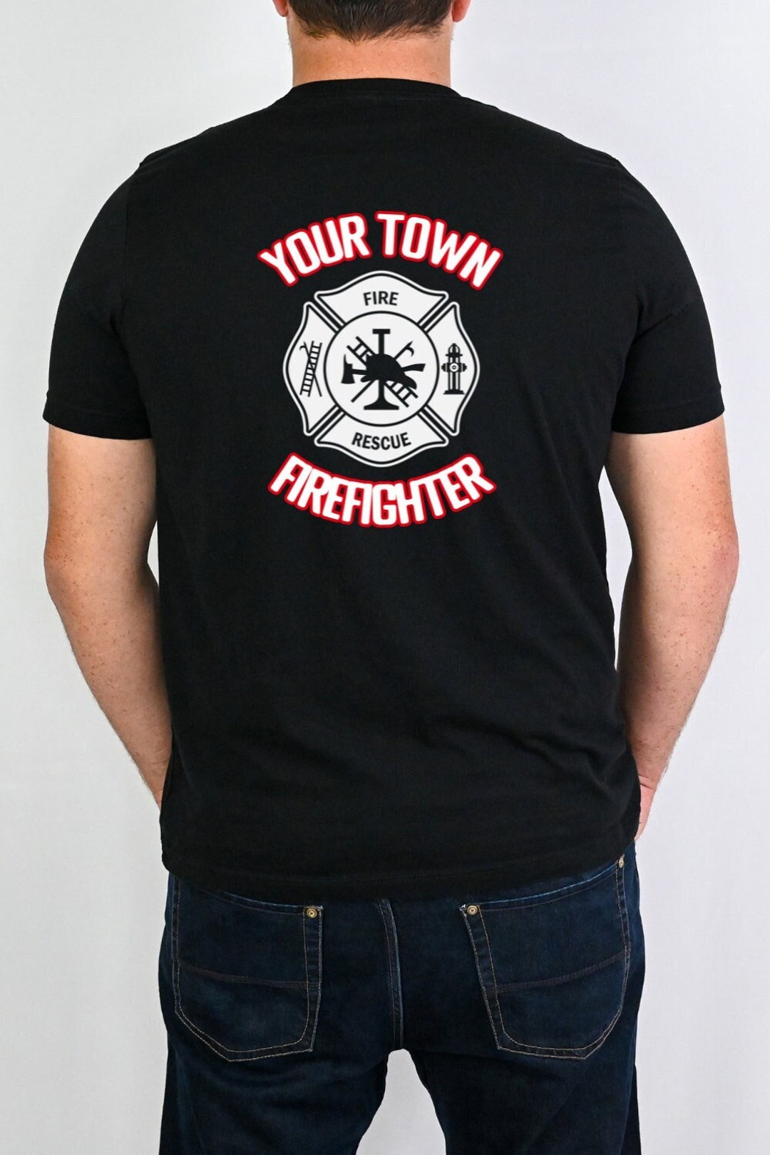 Fire Fighter Custom Tshirt Fire Department Shirt Department Custom Town ...