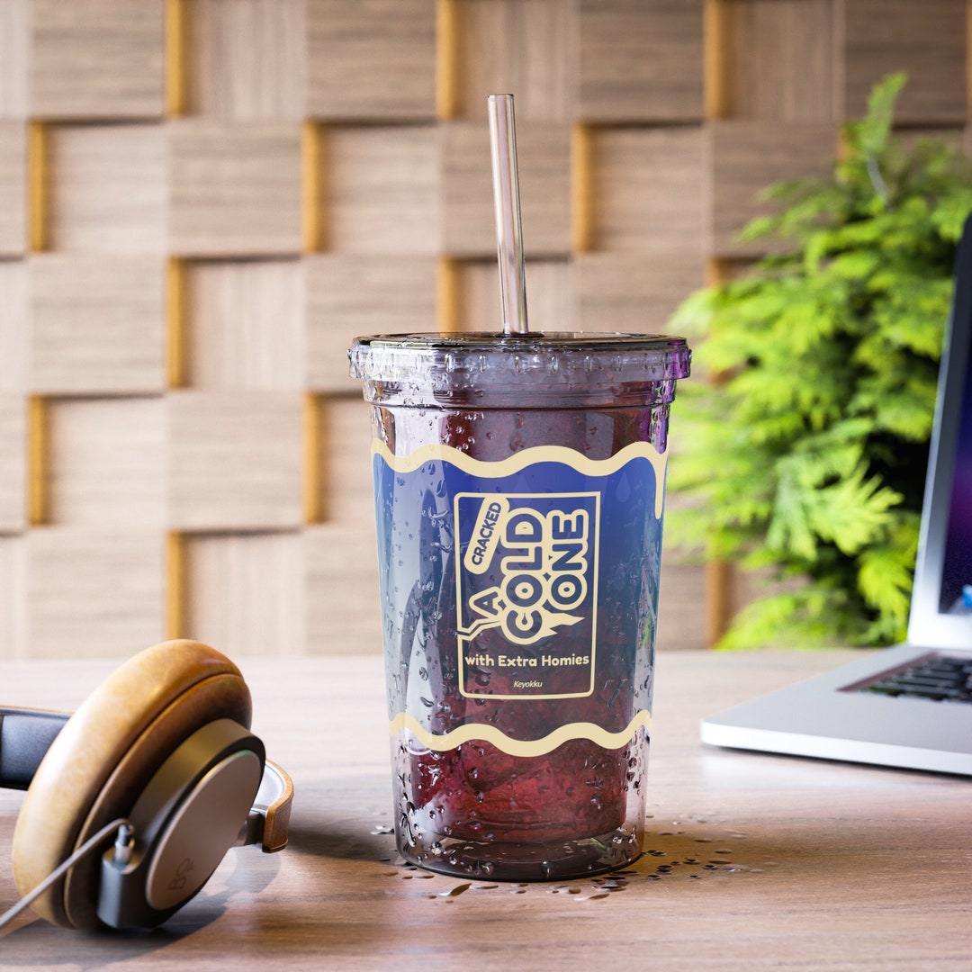 Cracked Cold One Boba Bubble Tea Cup Meme Gag Gift Twitch Vtuber Gamer ...