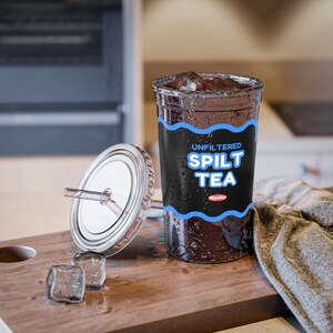 Spilt Tea Boba Bubble Tea Cup Meme Gag Gift Twitch Vtuber Gamer ...