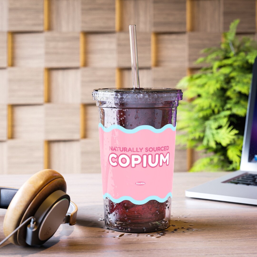Copium Pink Boba Bubble Tea Cup Meme Gag Gift Twitch Vtuber Gamer ...