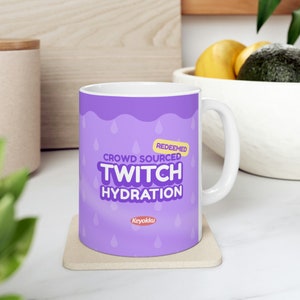 Twitch Hydration Mug Meme Gag Gift Twitch Vtuber Gamer Streamers Fans ...