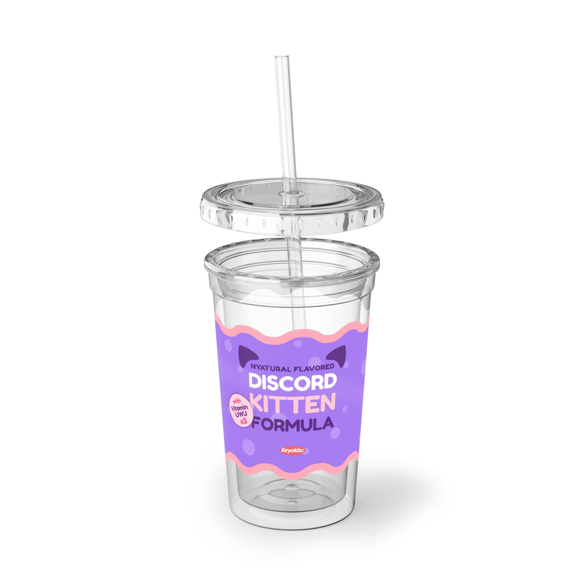 Discord Kitten Formula Boba Bubble Tea Cup Meme Gag Gift Twitch Vtuber ...