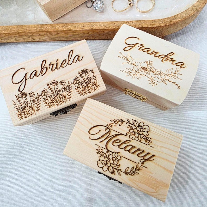 Personalized Laser Engraved Wooden Keepsake Box | Jewelry & Memory Box ...