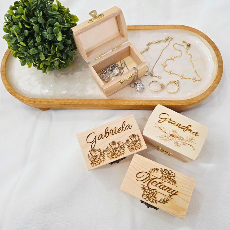 Personalized Laser Engraved Wooden Keepsake Box | Jewelry & Memory Box ...