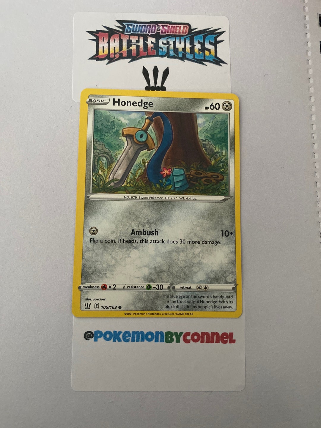 Pokemon Card Battle Styles Honedge No: 105 - Etsy