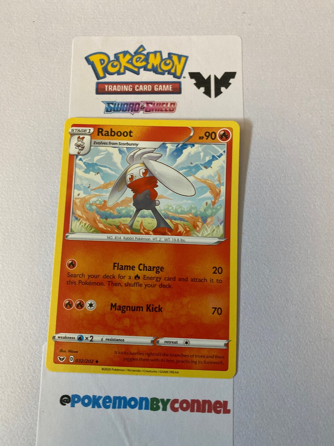 Pokemon Card Sword and Shield Base Set Raboot No:32 - Etsy