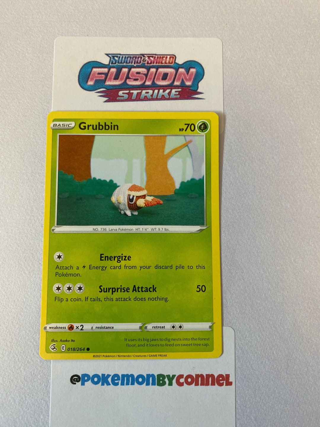 Pokemon Card Fusion Strike Grubbin No:18 - Etsy