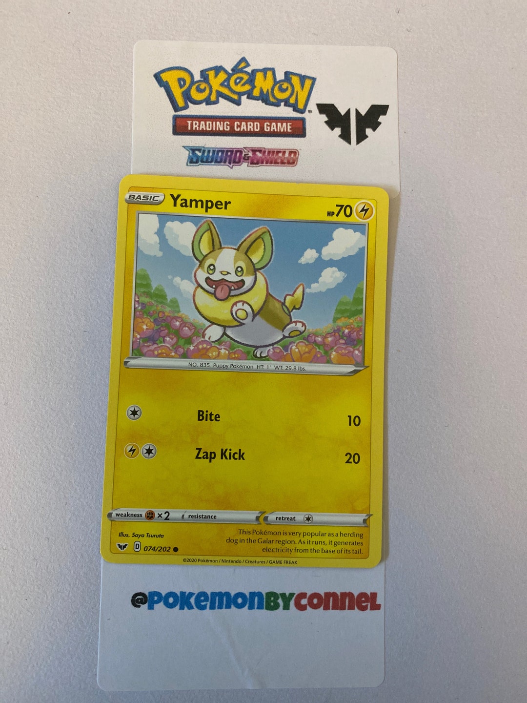 Pokemon Card - Sword and Shield Base Set - Yamper No: 74 - Etsy