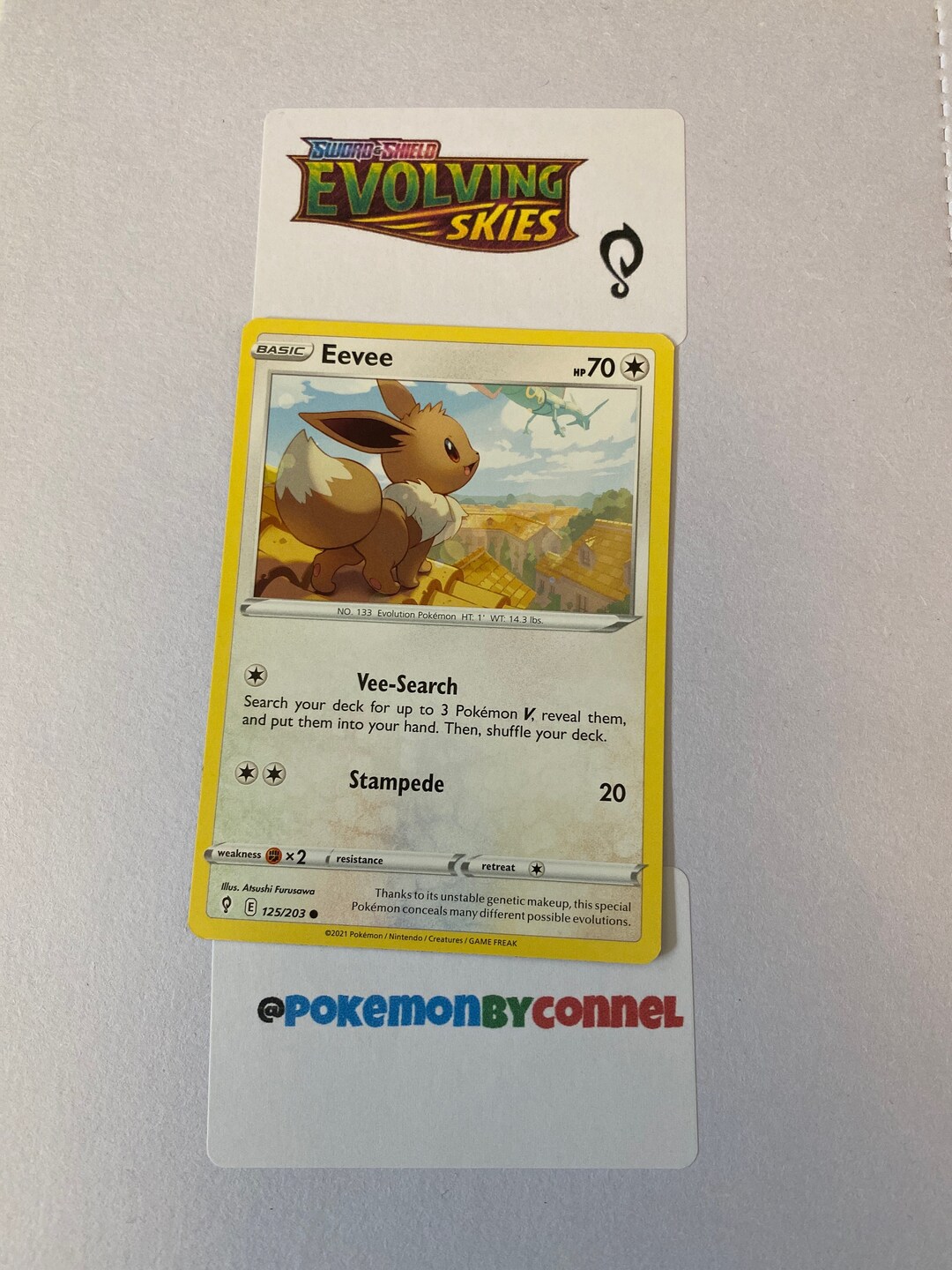 Pokemon Card Evolving Skies Eevee No: 125 - Etsy