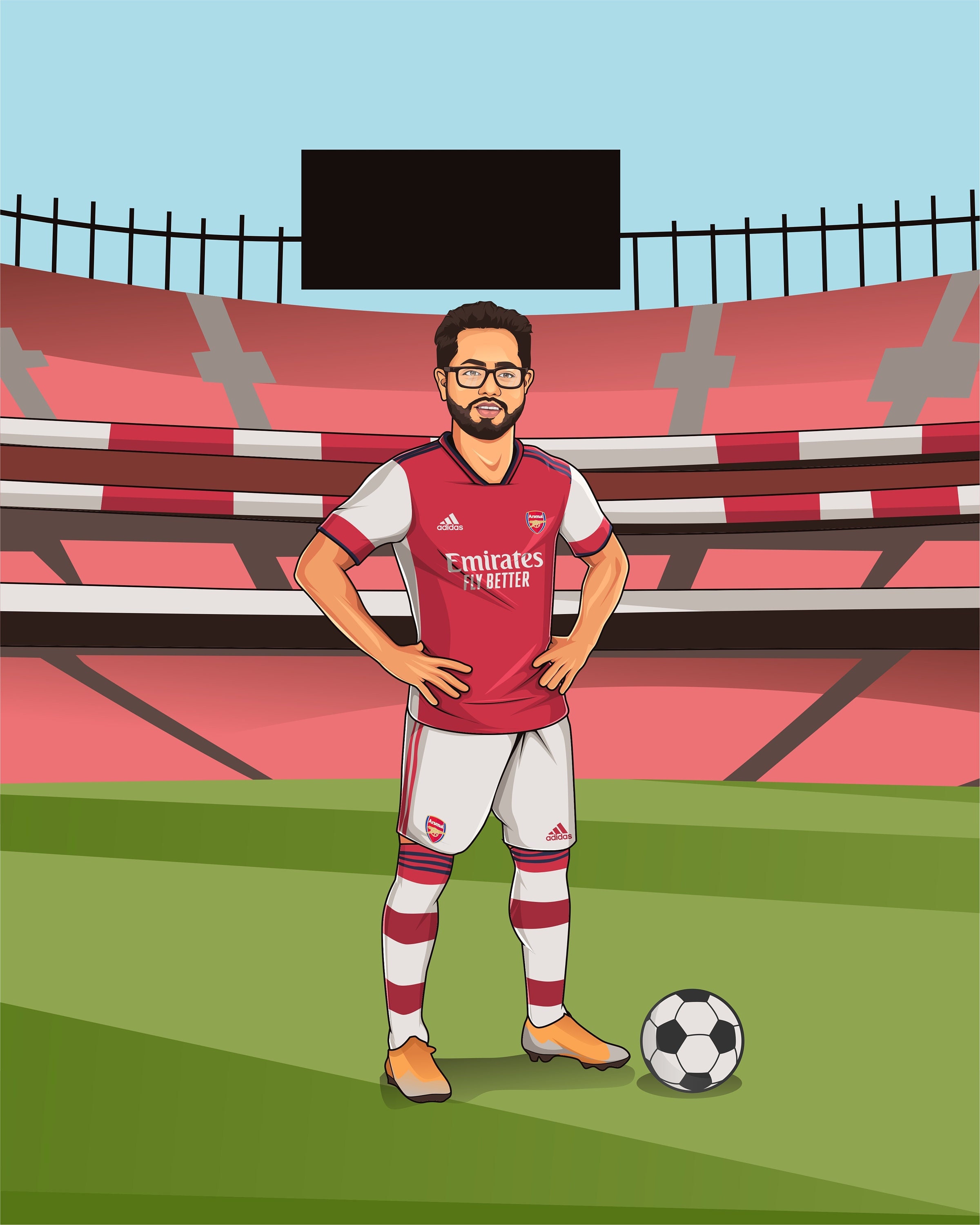 Custom Football Portrait, Customised Portrait, Custom Soccer Portrait ...