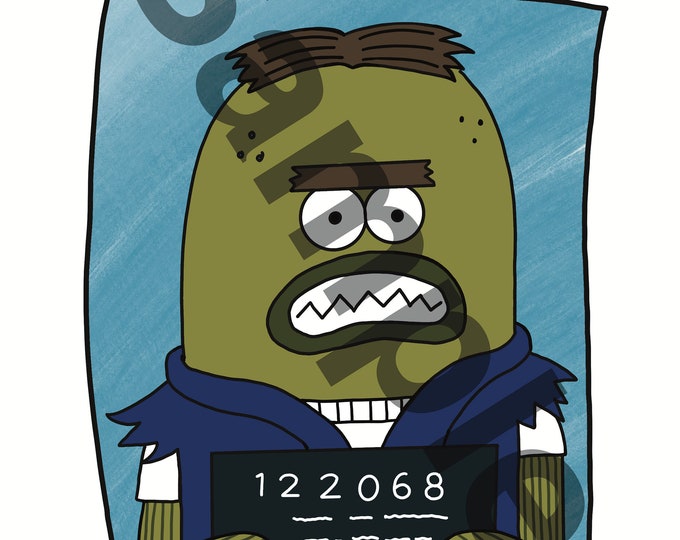 Spongebob Tattletale Strangler Wanted Poster Digital Download Decor ...