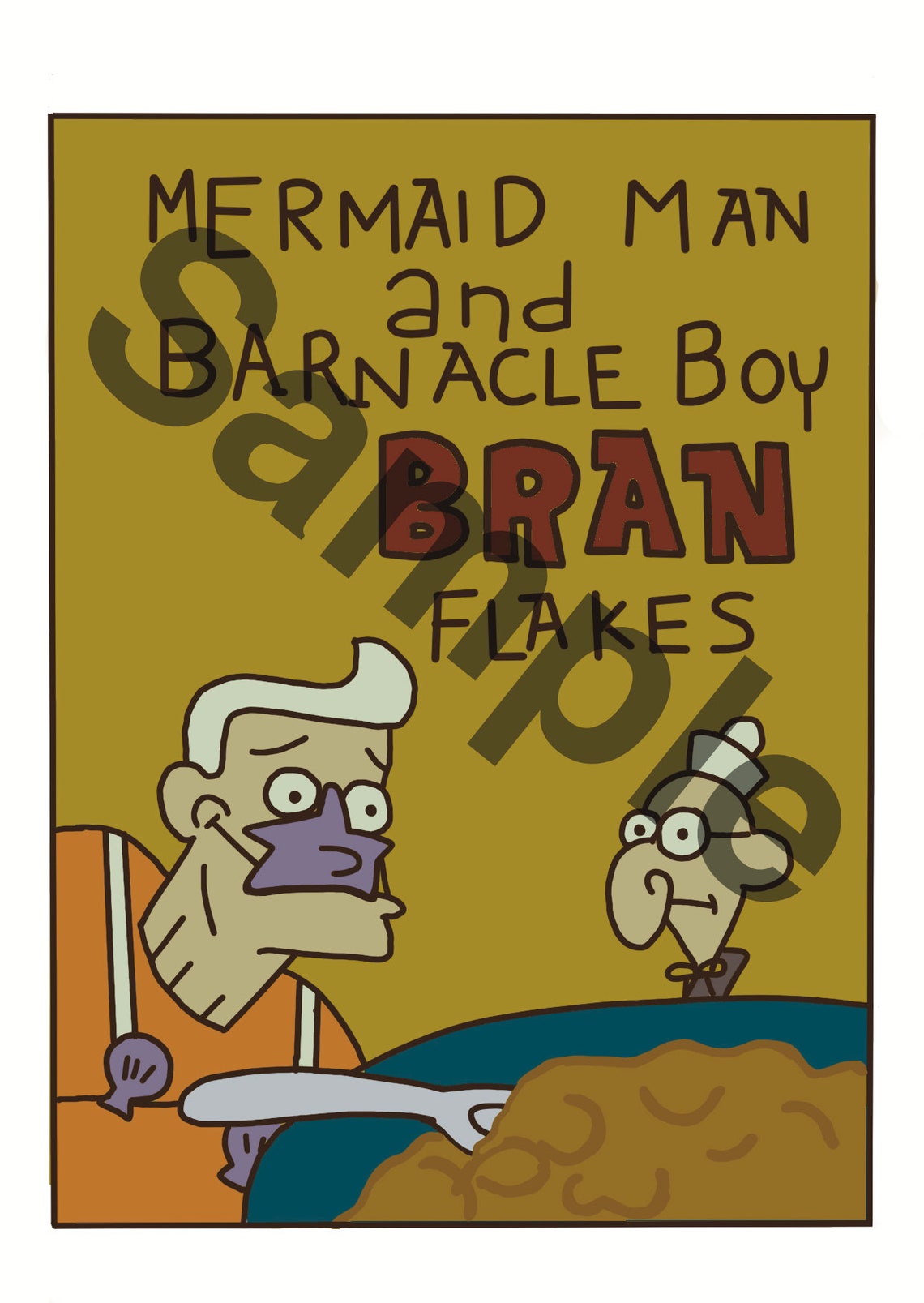 Spongebob Bran Flakes Mermaid Man and Barnacle Boy Digital Download ...