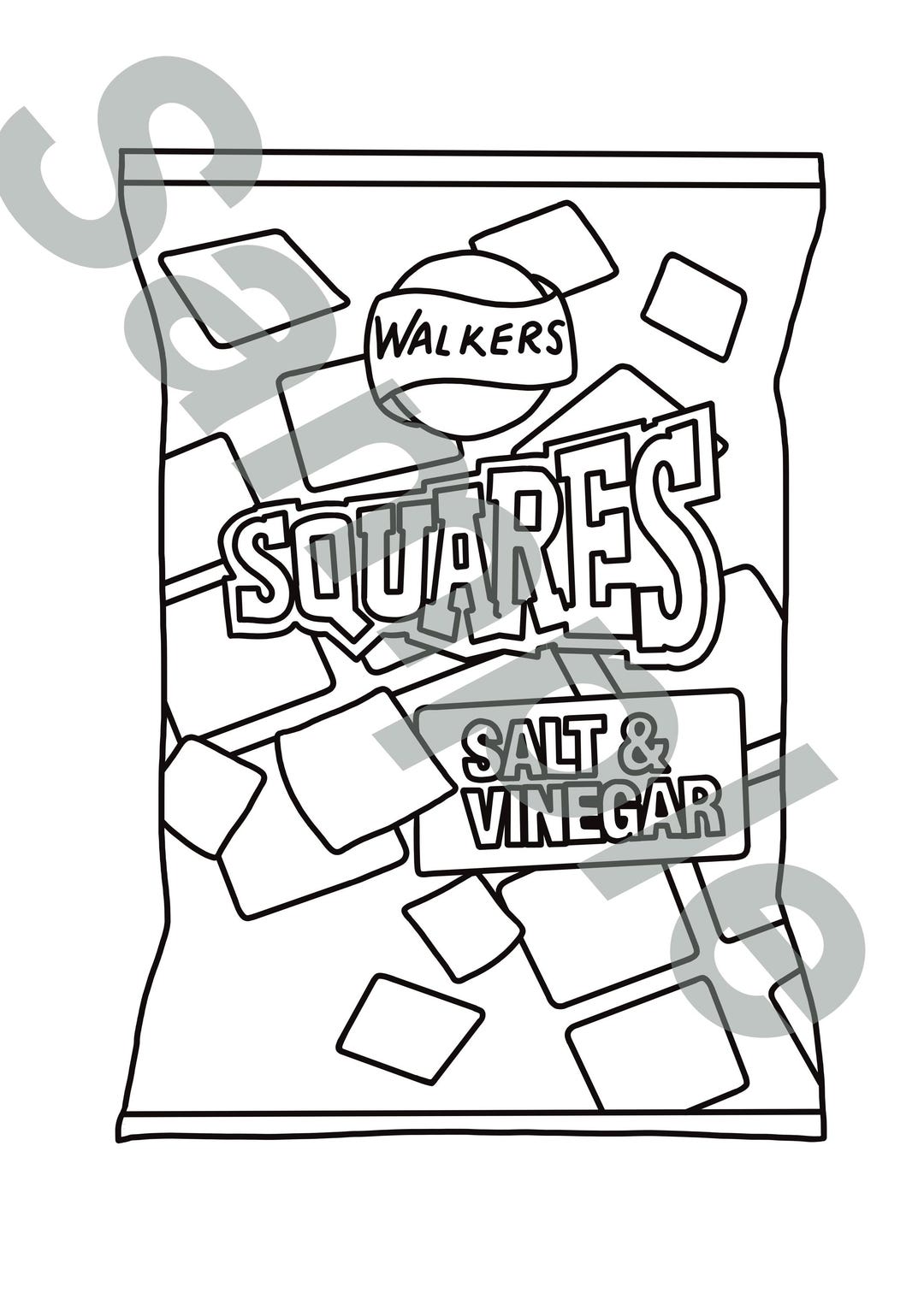 Walkers Squares Crisps Digital Download Colouring Page - Etsy