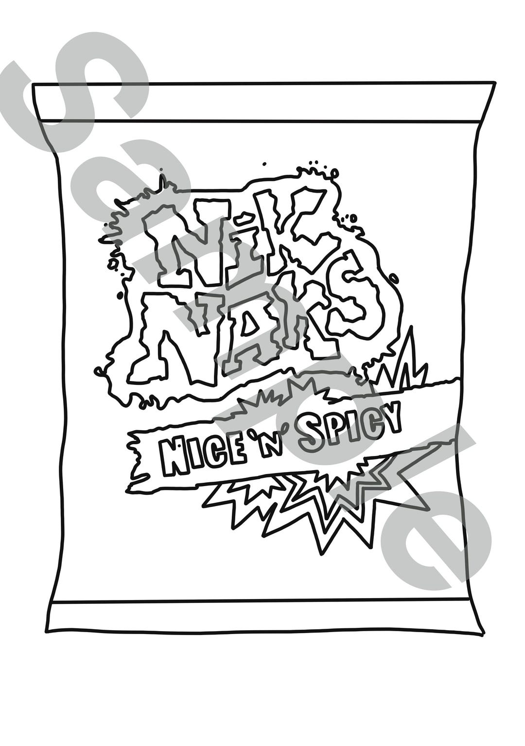Nik Naks Crisps Digital Download Colouring Page - Etsy