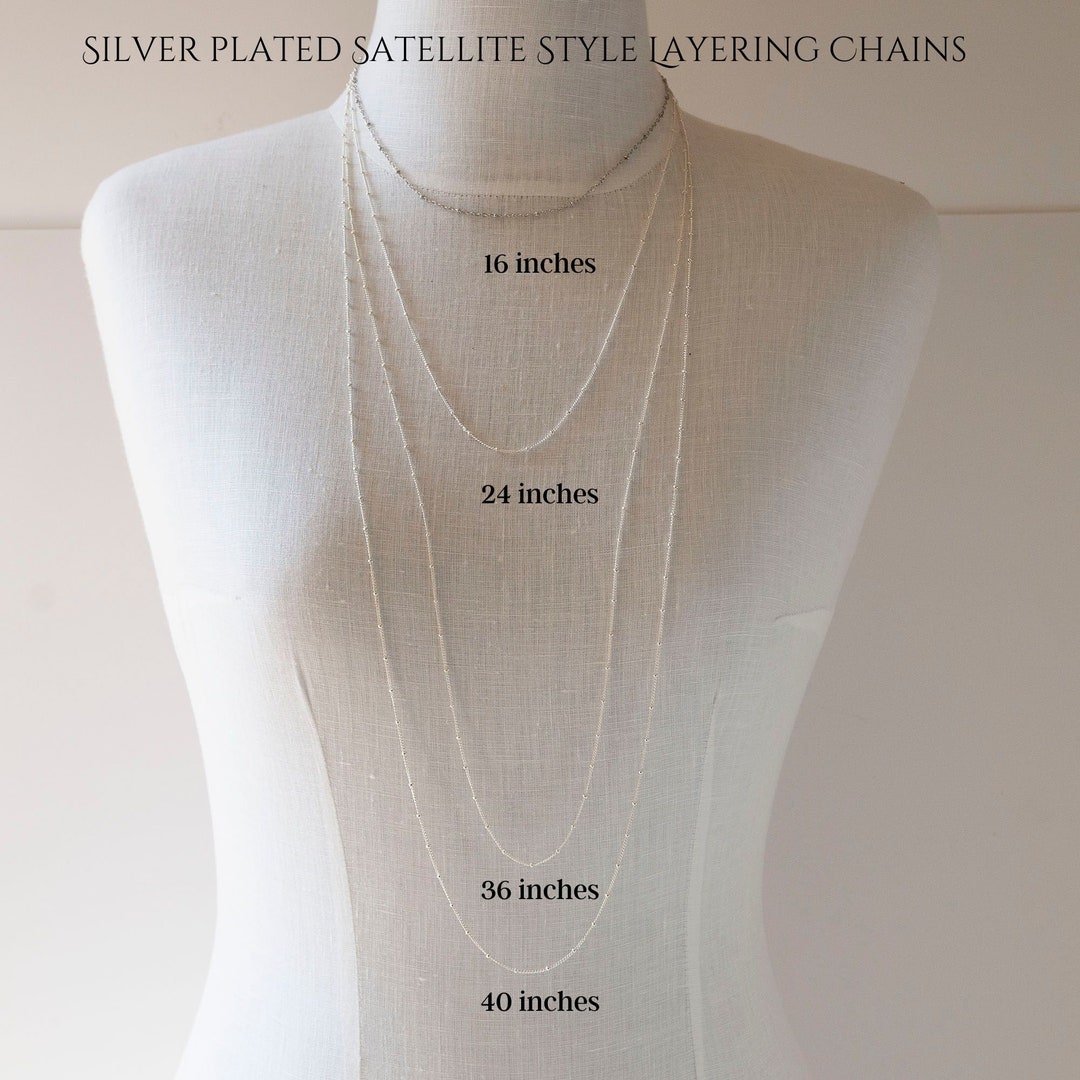 Silver Layering Chains, Silver Satellite Chains, Long Gold Chains, 16 ...