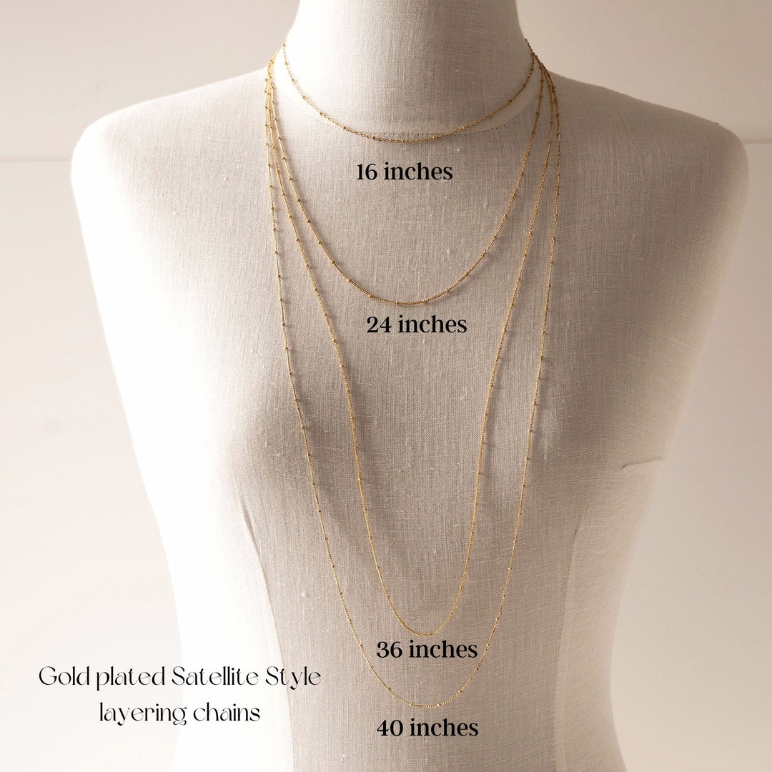 Gold Layering Chains, Gold Satellite Chains, Long Gold Chains, 16-18 ...