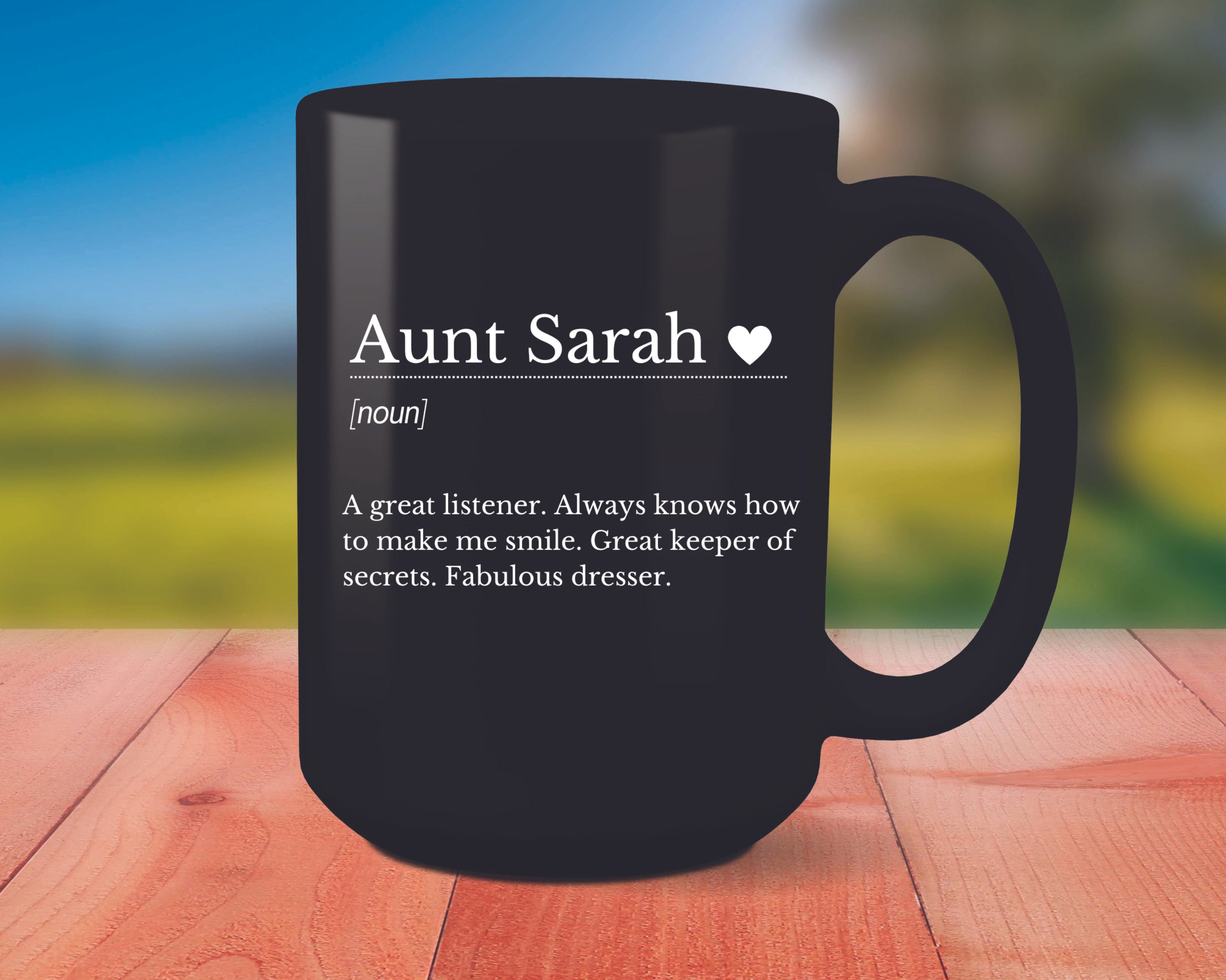 Personalized Aunt Name Definition Mug, Custom Great Aunt Name Coffee ...