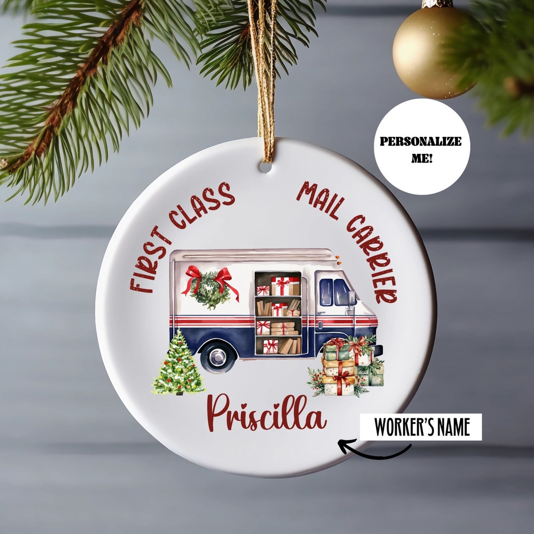 Personalized Mail Carrier Christmas Ornament, Custom Postal Worker ...