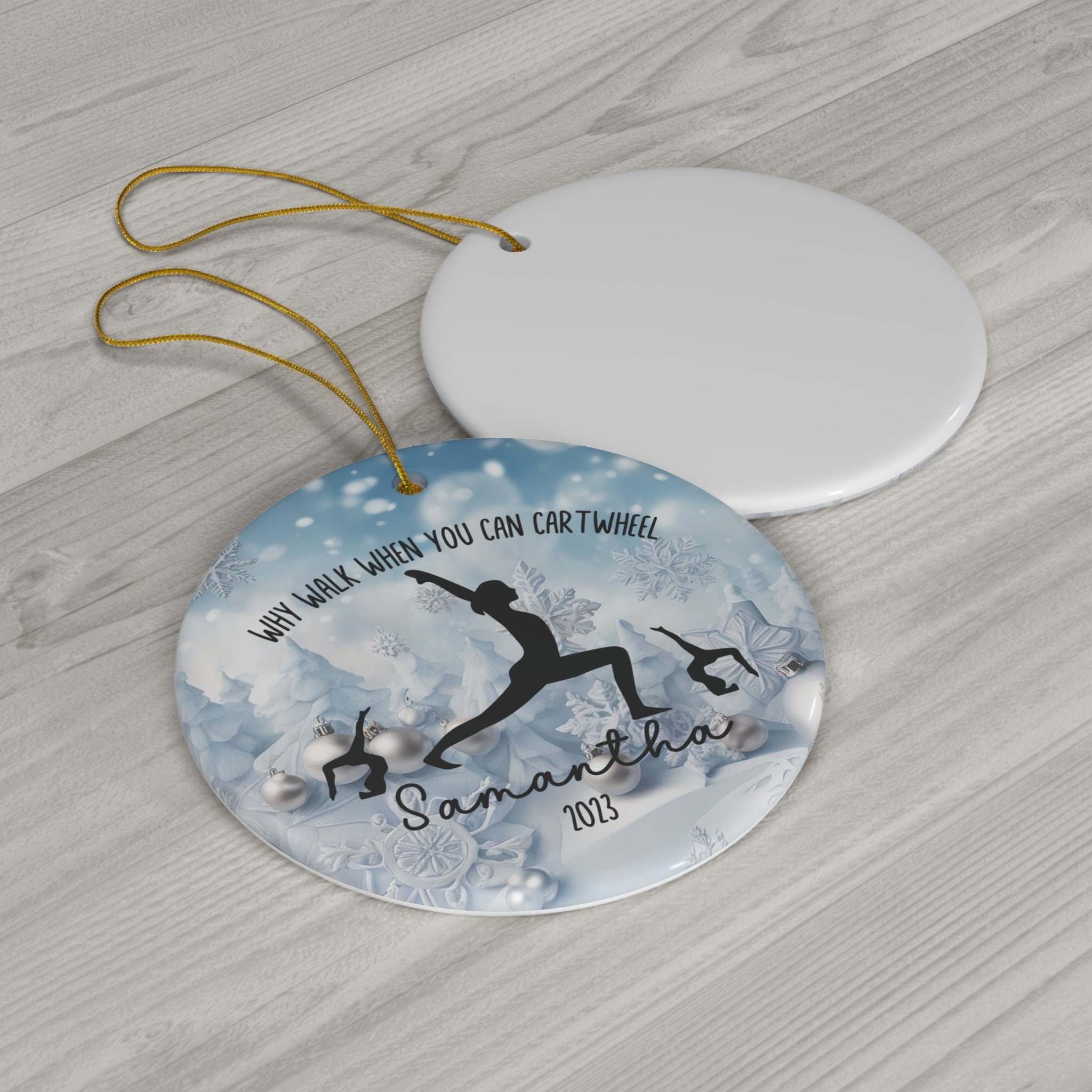 Tumbling Ornament, Personalized Gymnastics Ornament, Customizable Dance ...