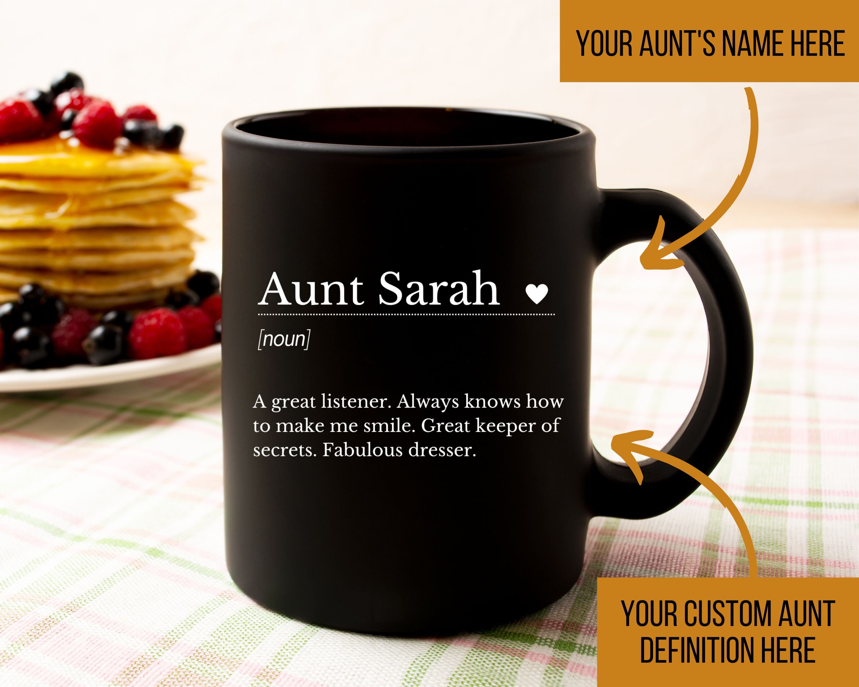 Personalized Aunt Name Definition Mug, Custom Great Aunt Name Coffee ...