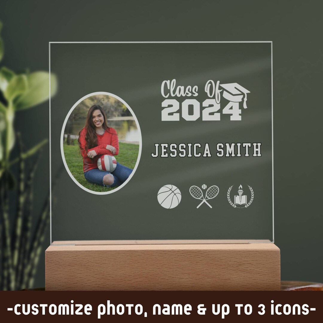 Senior Class of 2024, Custom Graduation Acrylic Photo Name Centerpiece ...