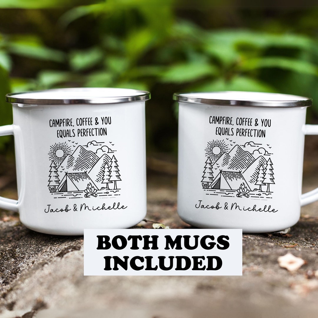 Personalized Couple Mug Set Custom Funny Camping Mug For Couples Who Love The Outdoors His And