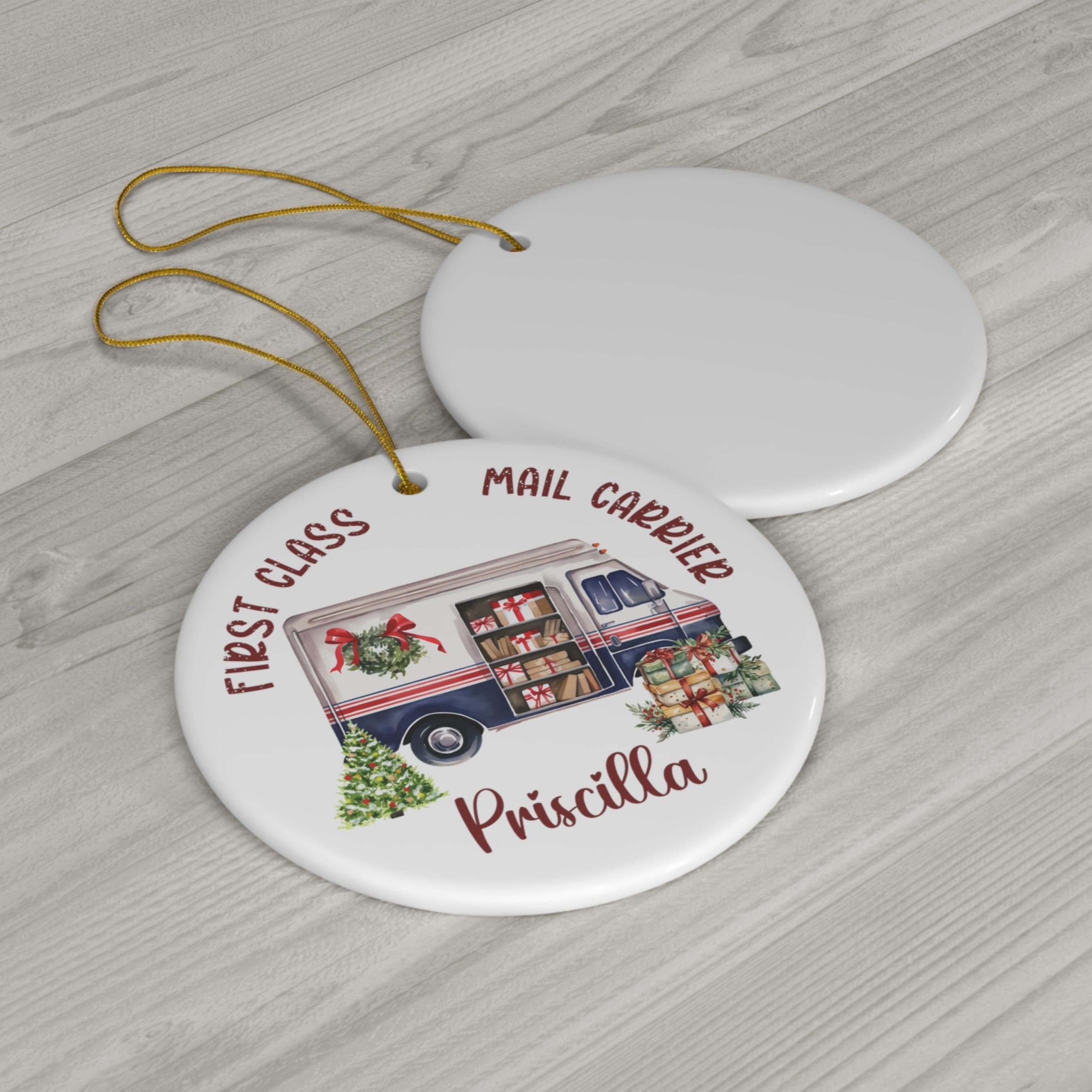 Personalized Mail Carrier Christmas Ornament, Custom Postal Worker ...