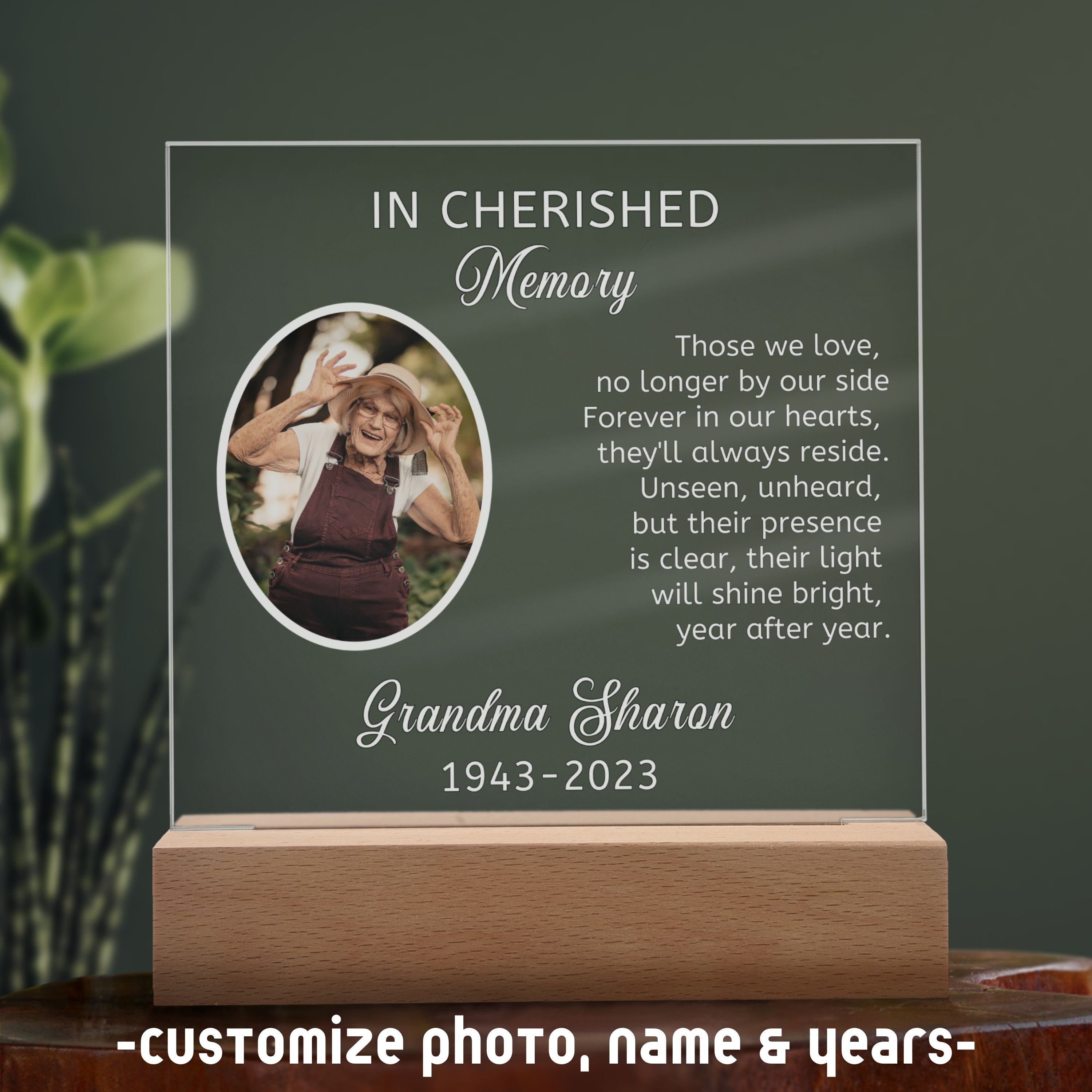 Personalized Cardinal Memorial Plaque With Photo, Custom Memorial Poem ...