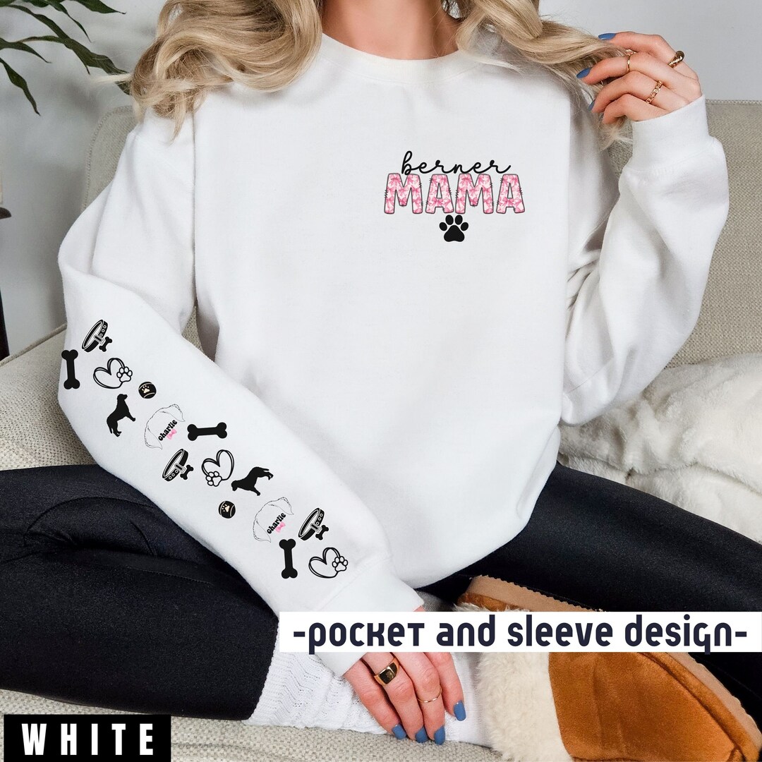 Custom Berner Dog Mama Coquette Sweatshirt With Pet Name on Sleeve ...
