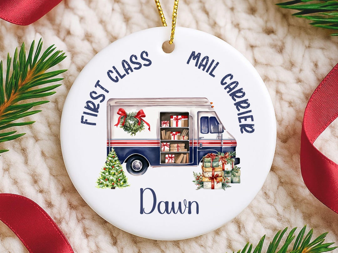 Personalized Mail Carrier Christmas Ornament, Custom Postal Worker ...