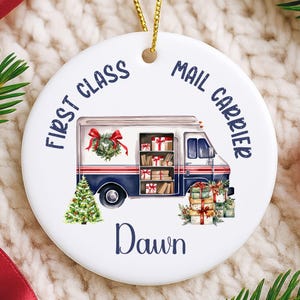 Personalized Mail Carrier Christmas Ornament, Custom Postal Worker ...
