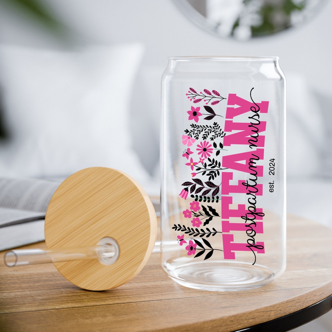 Personalized Nurse Graduation Glass Tumbler, Custom Postpartum Nurse ...