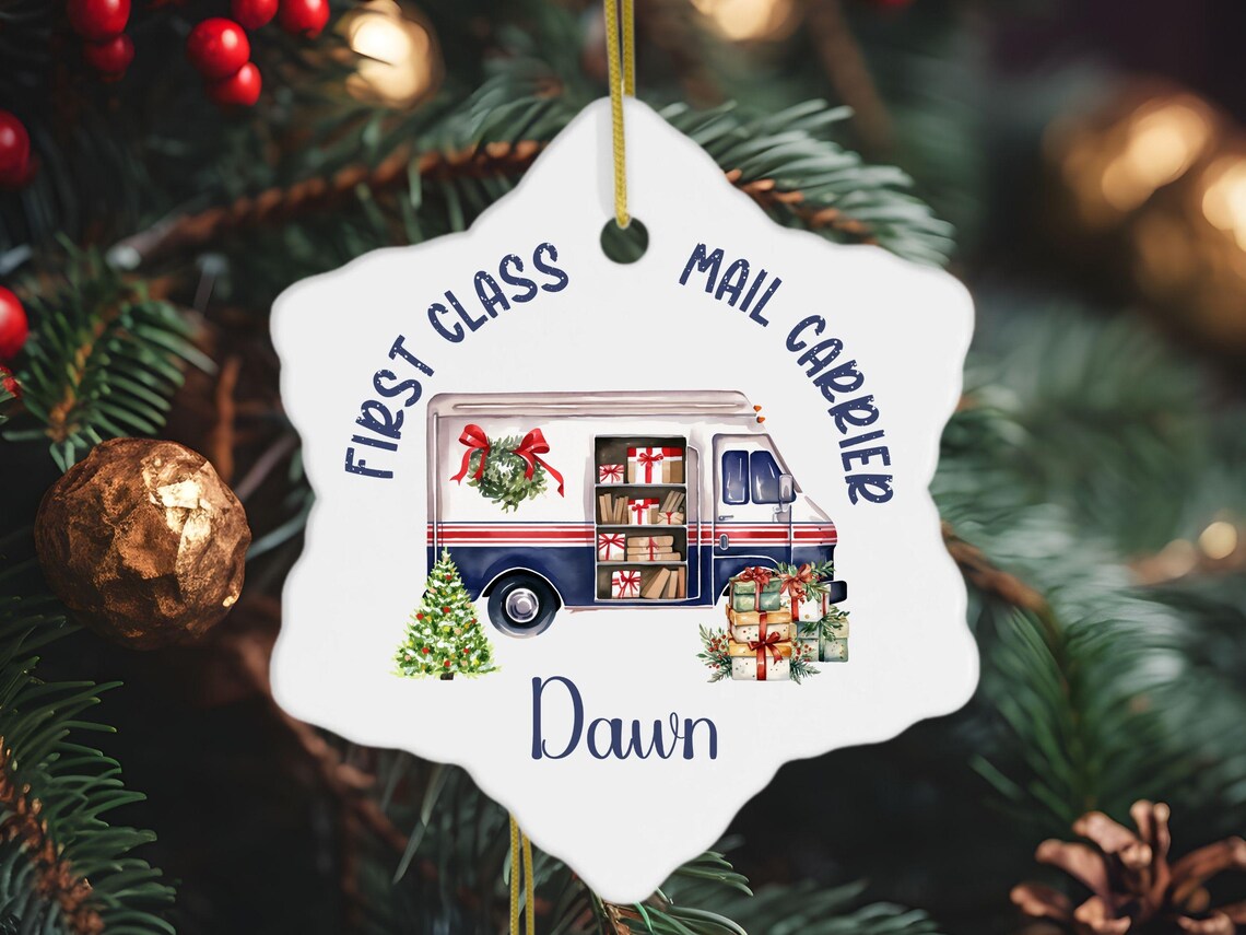 Personalized Mail Carrier Christmas Ornament, Custom Postal Worker ...