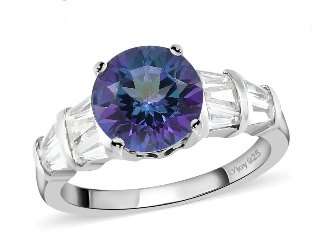 UNIQUE Brazilian Periwinkle PETALITE and Zircon Engagement/cocktail ...