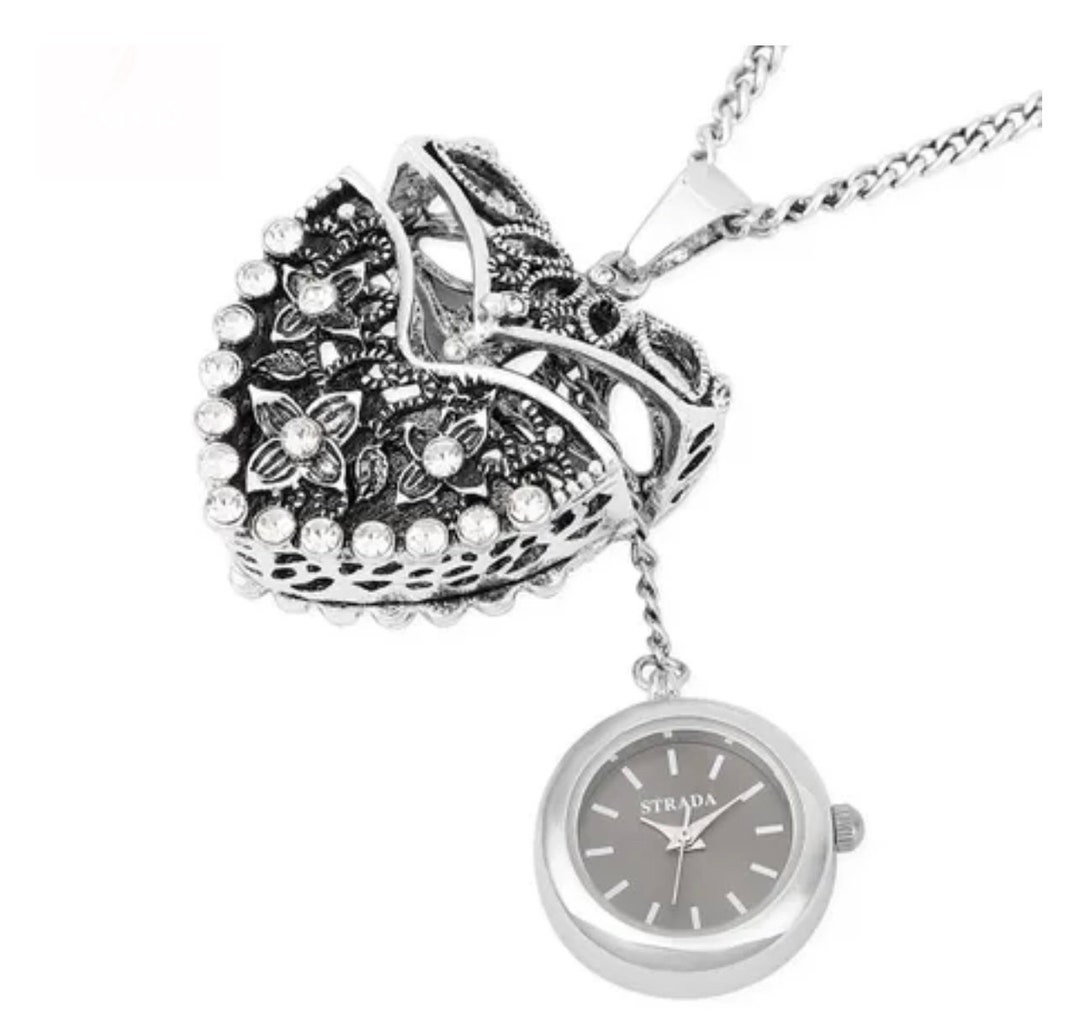 Unique Austrian Crystal Openable Heart Pendant Locket Strada Watch ...