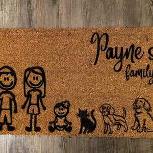 Customized Doormat With Family Members - Etsy